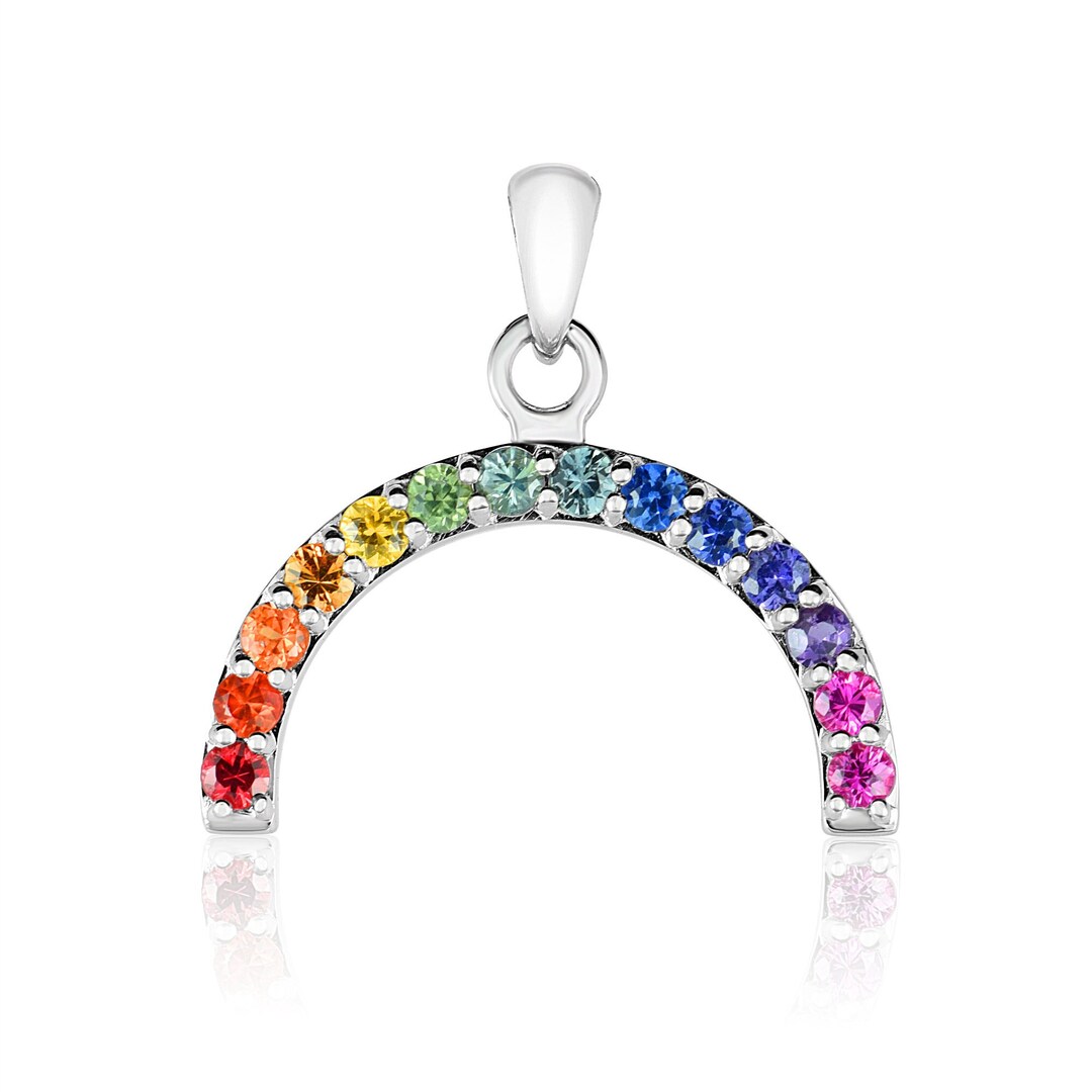 Pride Pendant Silver, Thin Rolo Chain Necklace Rhodium, Androsexual ...
