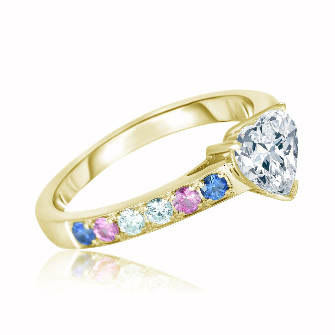 Genderfluid Pride Heart Ring 14K Gold Transexual Labrys Lesbian ...