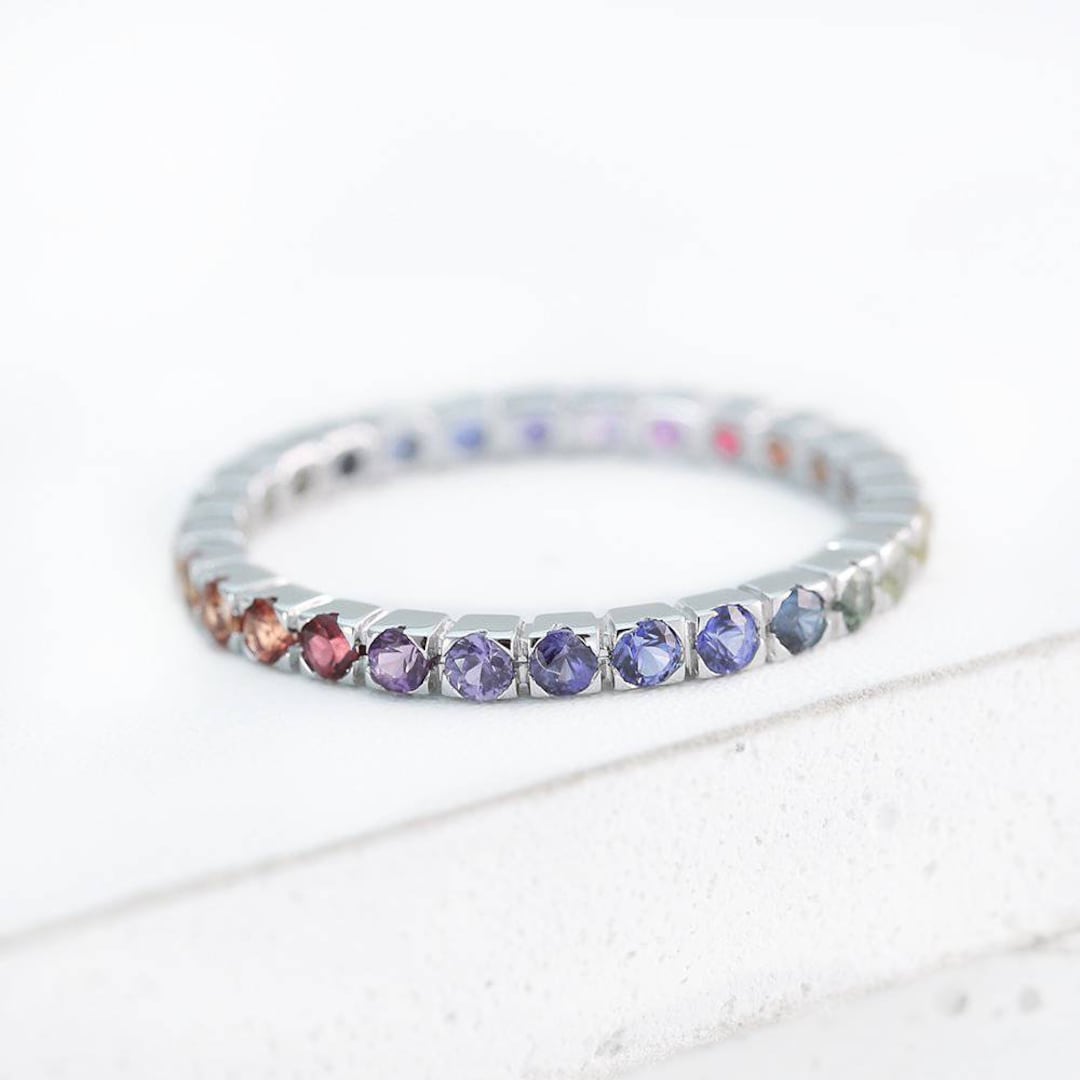LGBT Pride Ring, Same Sex Wedding GAY Engagement Rings, Eternity Band ...