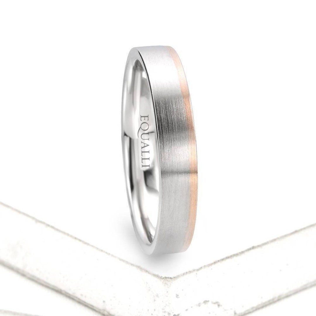 LGBT Simple Promise Ring for Him, Couples Unisex Rustic Wedding Band ...