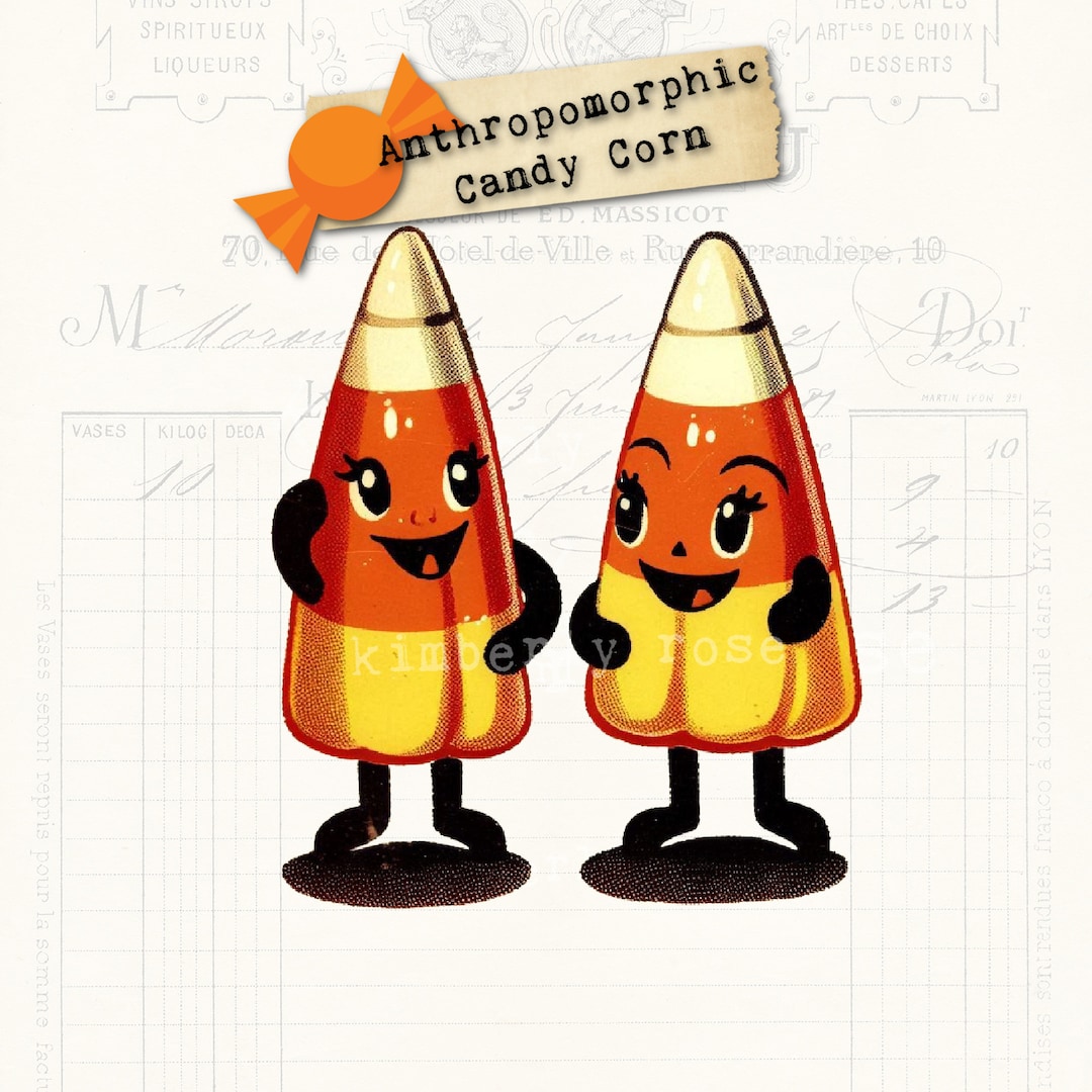 Retro Anthropomorphic Candy Corn Png / Collage Sheet/junk Journal ...
