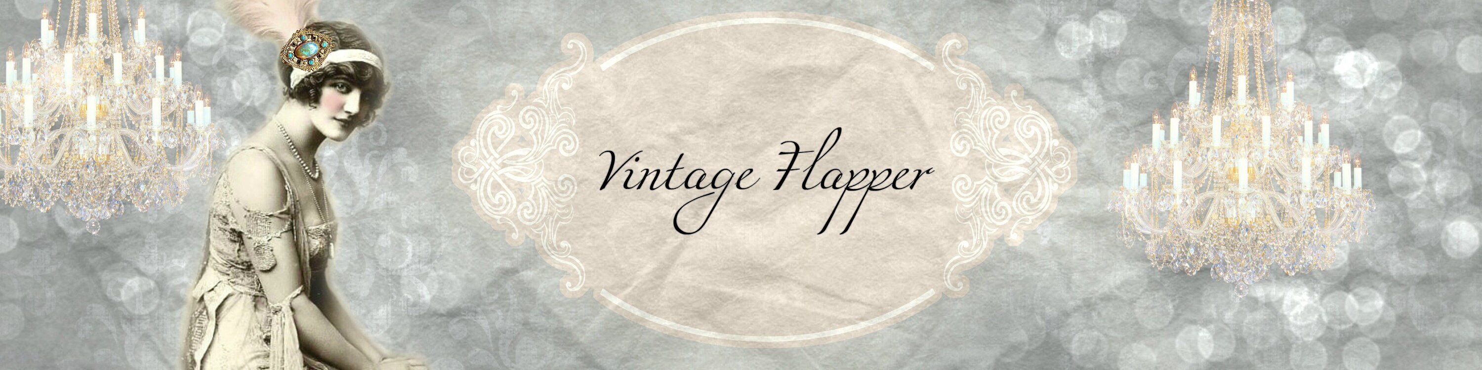 Vintage Flapper Shabby Etsy Shop Banner and Icon Set - Etsy