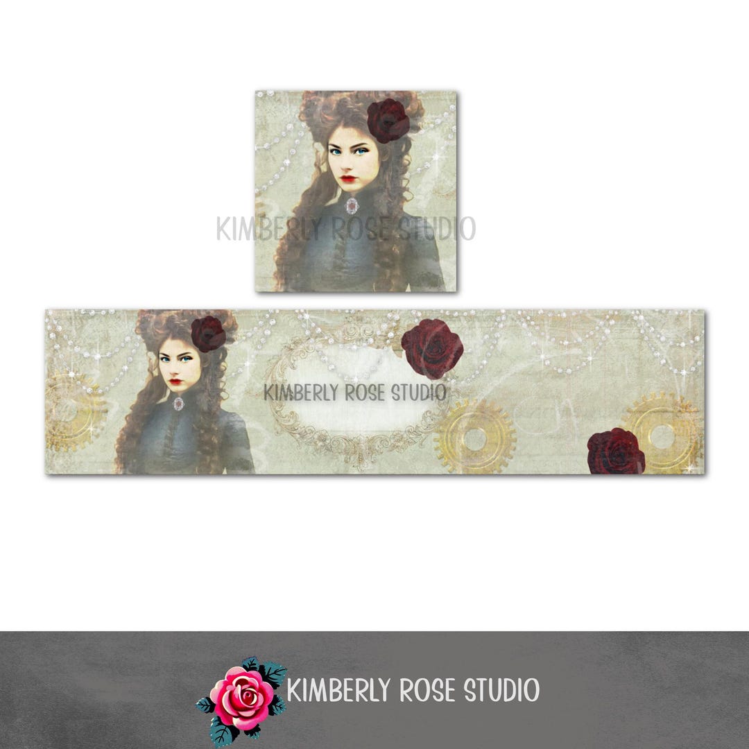 Gothic Steampunk Beauty Etsy Shop Banner and Icon Set - Etsy