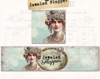 Vintage Flapper Shabby Etsy Shop Banner and Icon Set - Etsy
