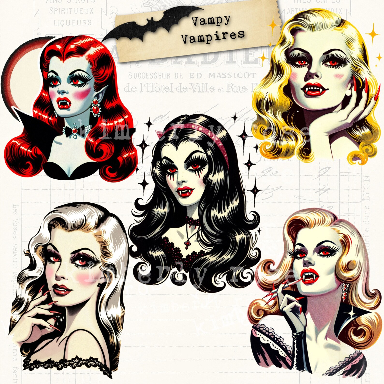 Campy Vampy Vampire PNG Clip Art Set/transparent Images/vampire Clip ...