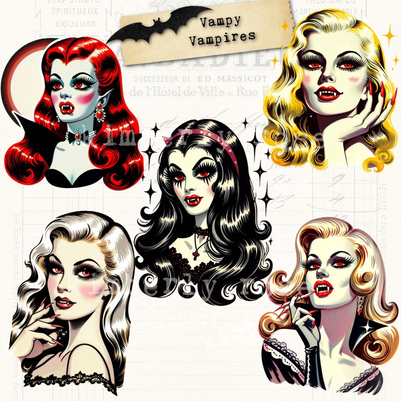 Campy Vampy Vampire PNG Clip Art Set/transparent Images/vampire Clip ...