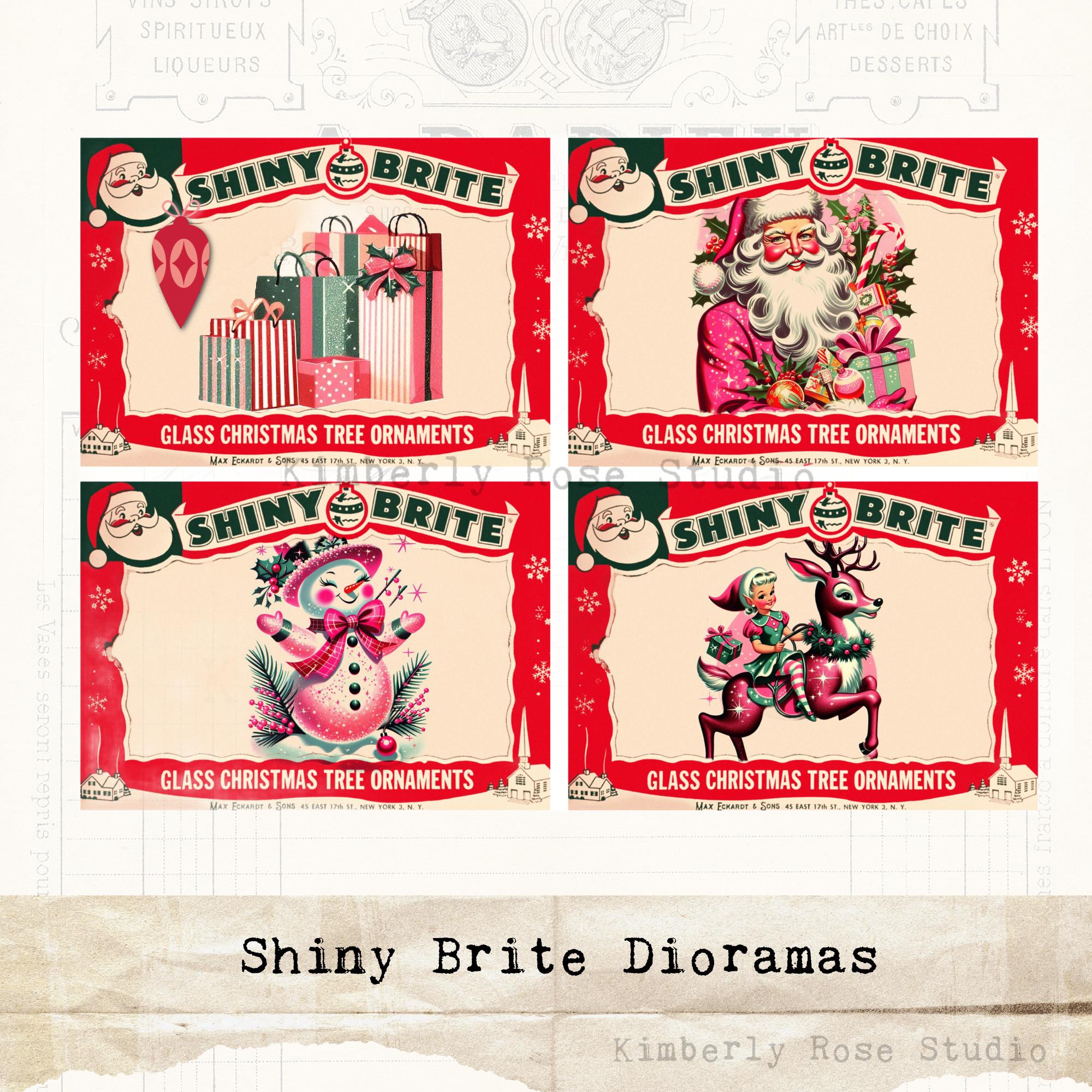 Shiny Brite Ornament Box Dioramas-digital Collage Sheet-instant Digital ...