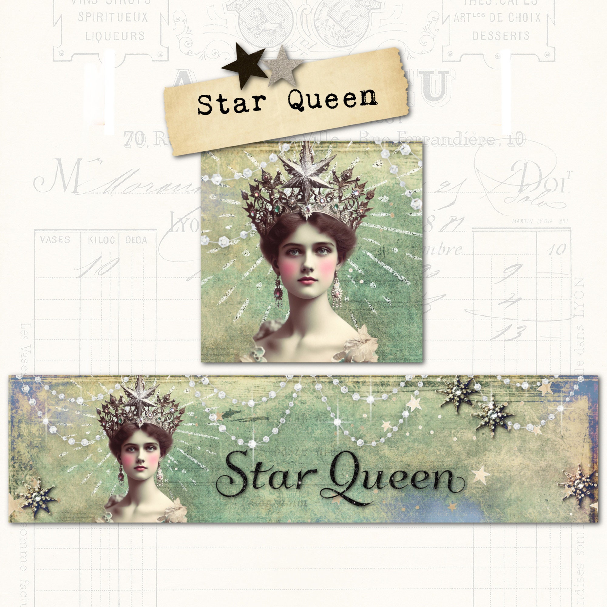 Vintage Star Queen Etsy Banner and Shop Icon - Etsy