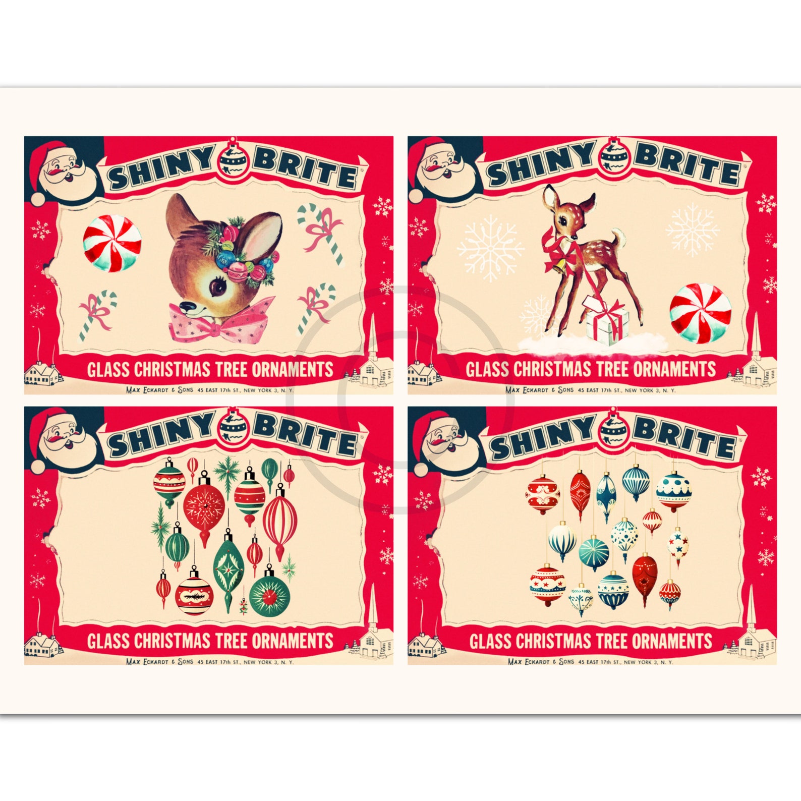 Shiny Brite Ornament Box Dioramas-digital Collage Sheet-instant Digital ...