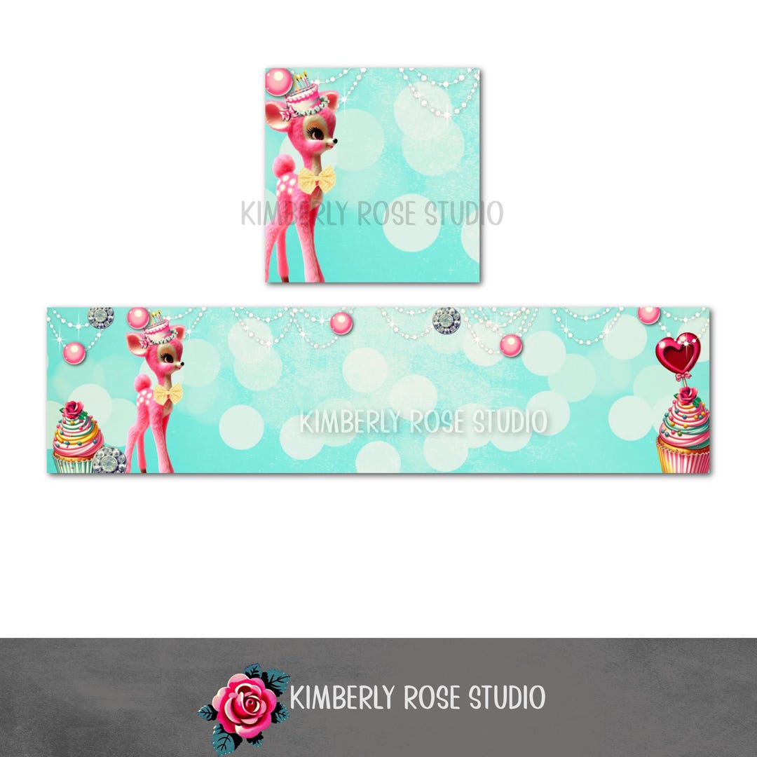 Kitsch Fuzzy Deer Cupcake Etsy Banner and Icon Set - Etsy