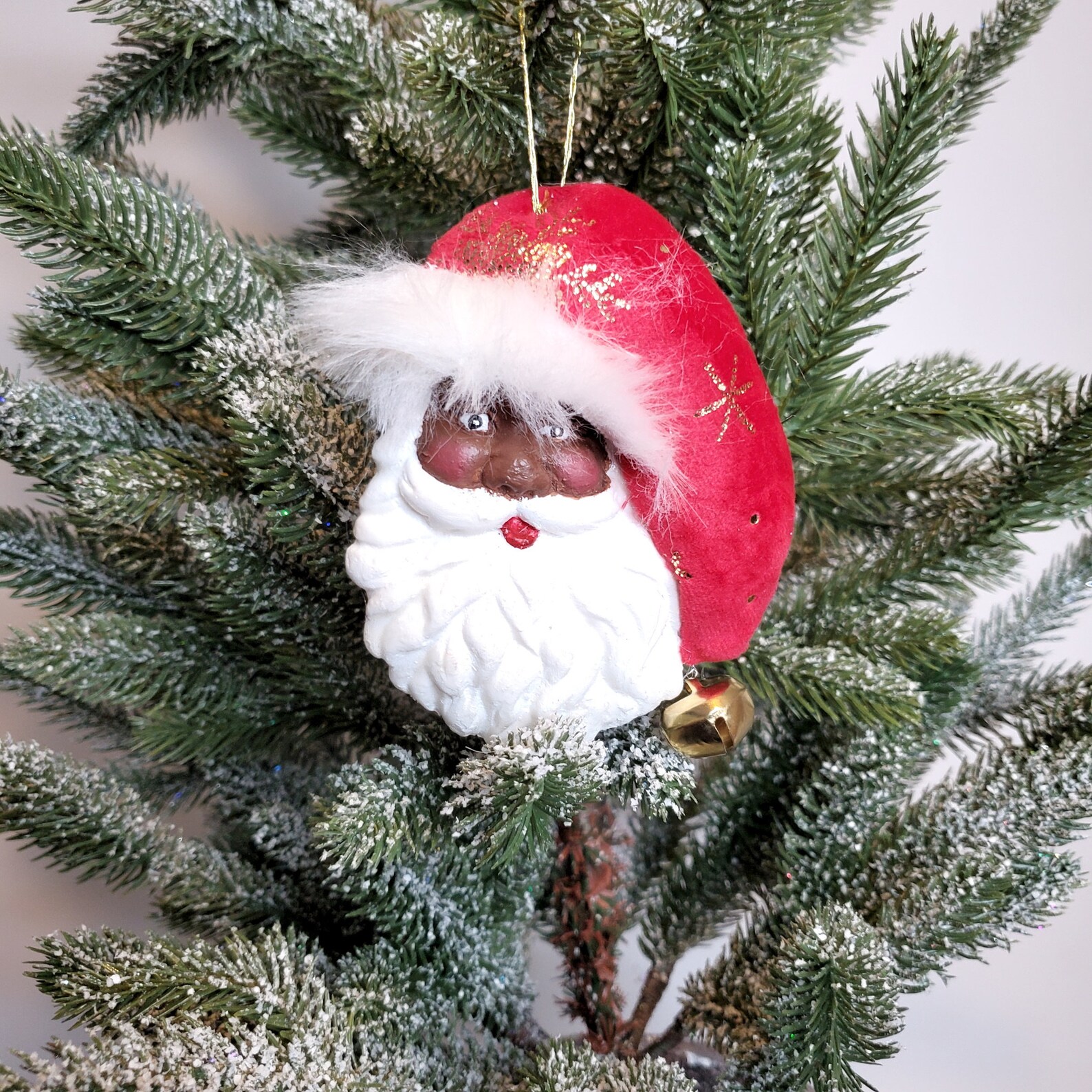 African American Santa Ornaments Set of 3 - Etsy