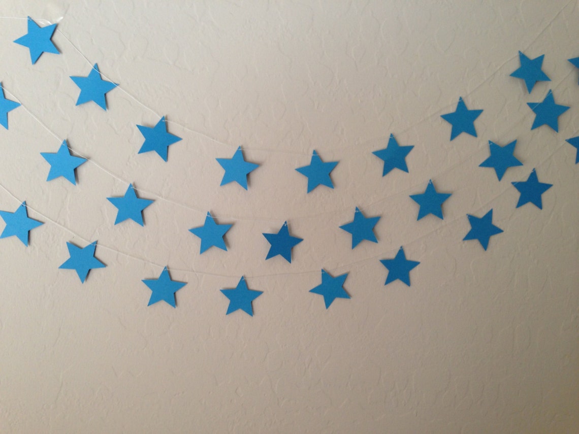 Blue Star Garland/banner Party Garland Twinkle Twinkle | Etsy