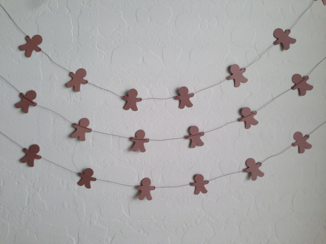 Gingerbread Man Garland Winter Banner, Holiday Party Garland ...