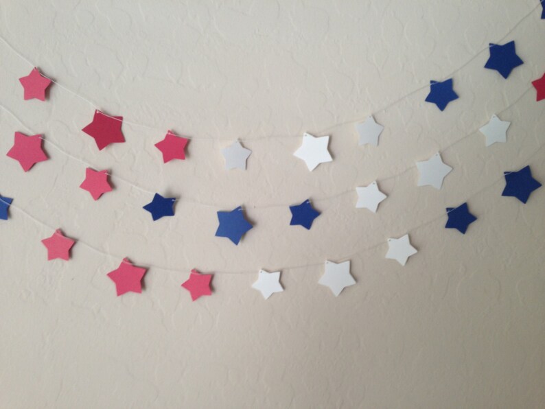 Red White & Blue Star Garland/banner Patriotic Banner | Etsy
