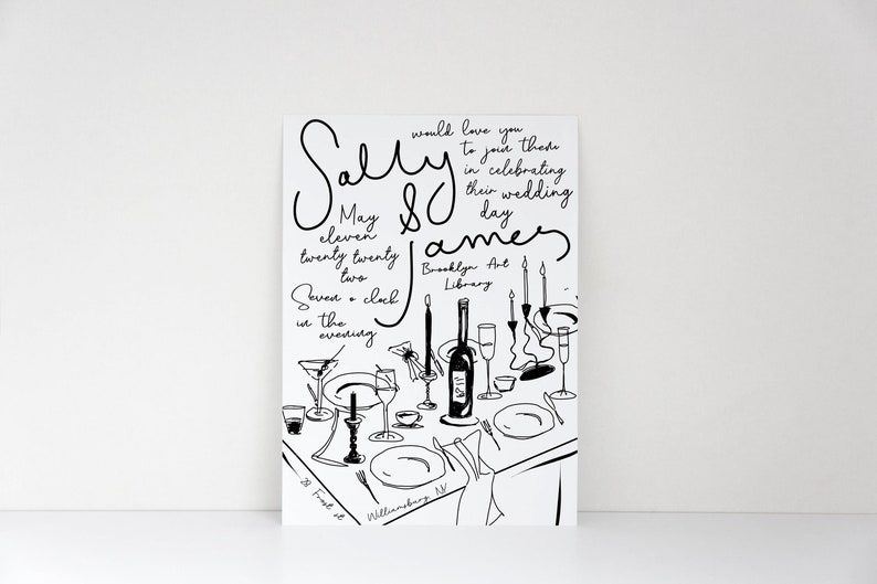 Hand Drawn Wedding or Engagement or Birthday Invitation | UNTITLED ...