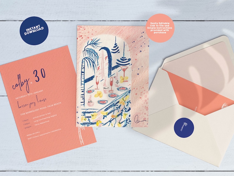 Instant Download Birthday Invitation European Themed Invite Colourful ...