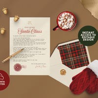 Printable Santa Letter Template | Christmas Wish List (PDF) - Etsy