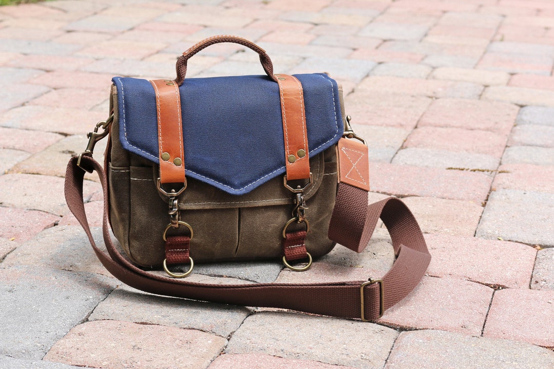 PETITE Waxed Canvas Small Messenger Bag - Cross Body Bag Handmade by ...