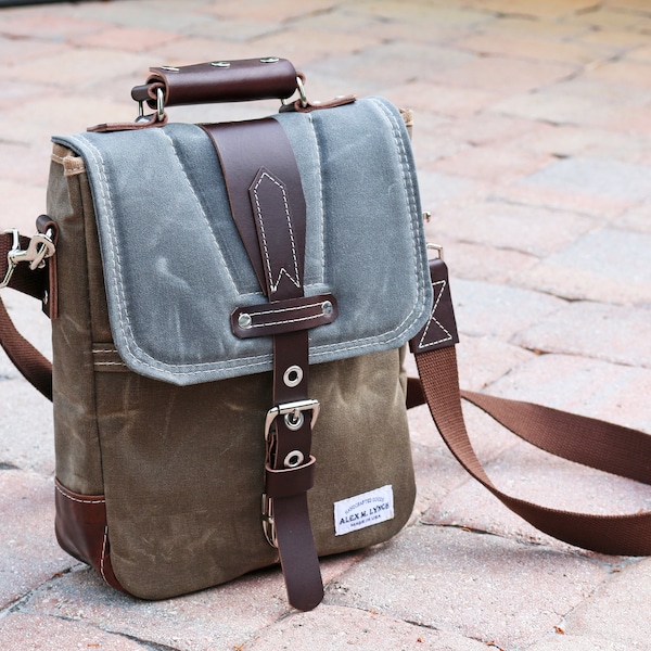 Mens Canvas Vertical Messenger Bag - Etsy