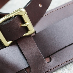 Adjustable Leather Shoulder Strap With Leather Pad - SOLID BRASS ...