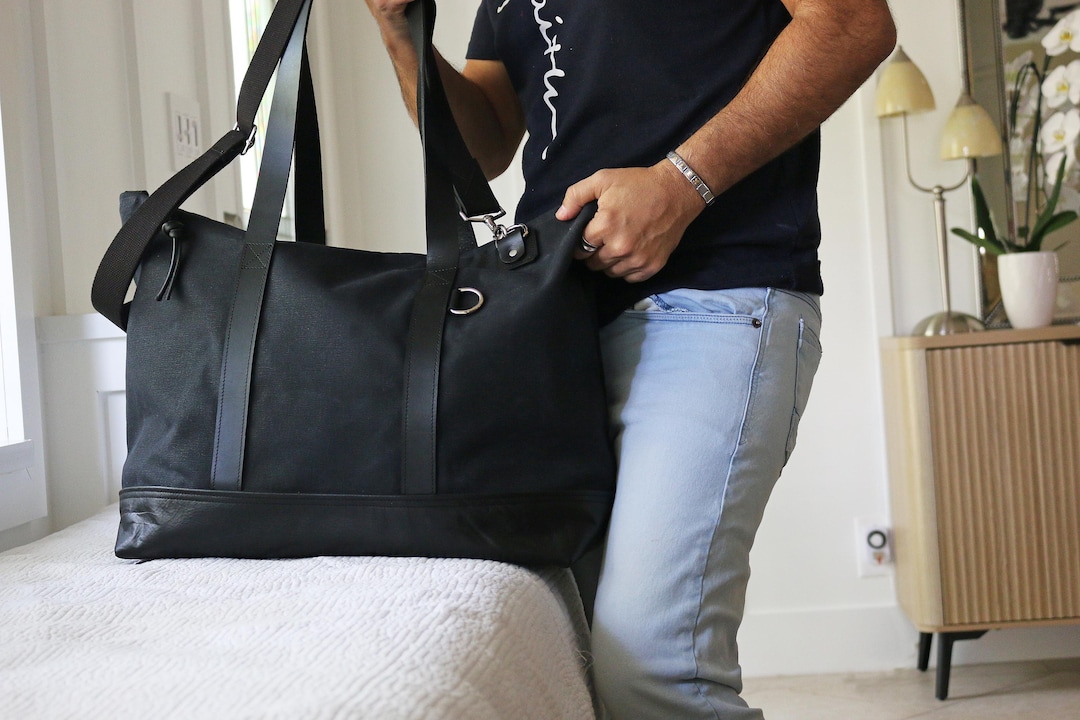 EXTRA LARGE Zippered Tote Bag - Heavy Waxed Canvas Everyday Tote ...
