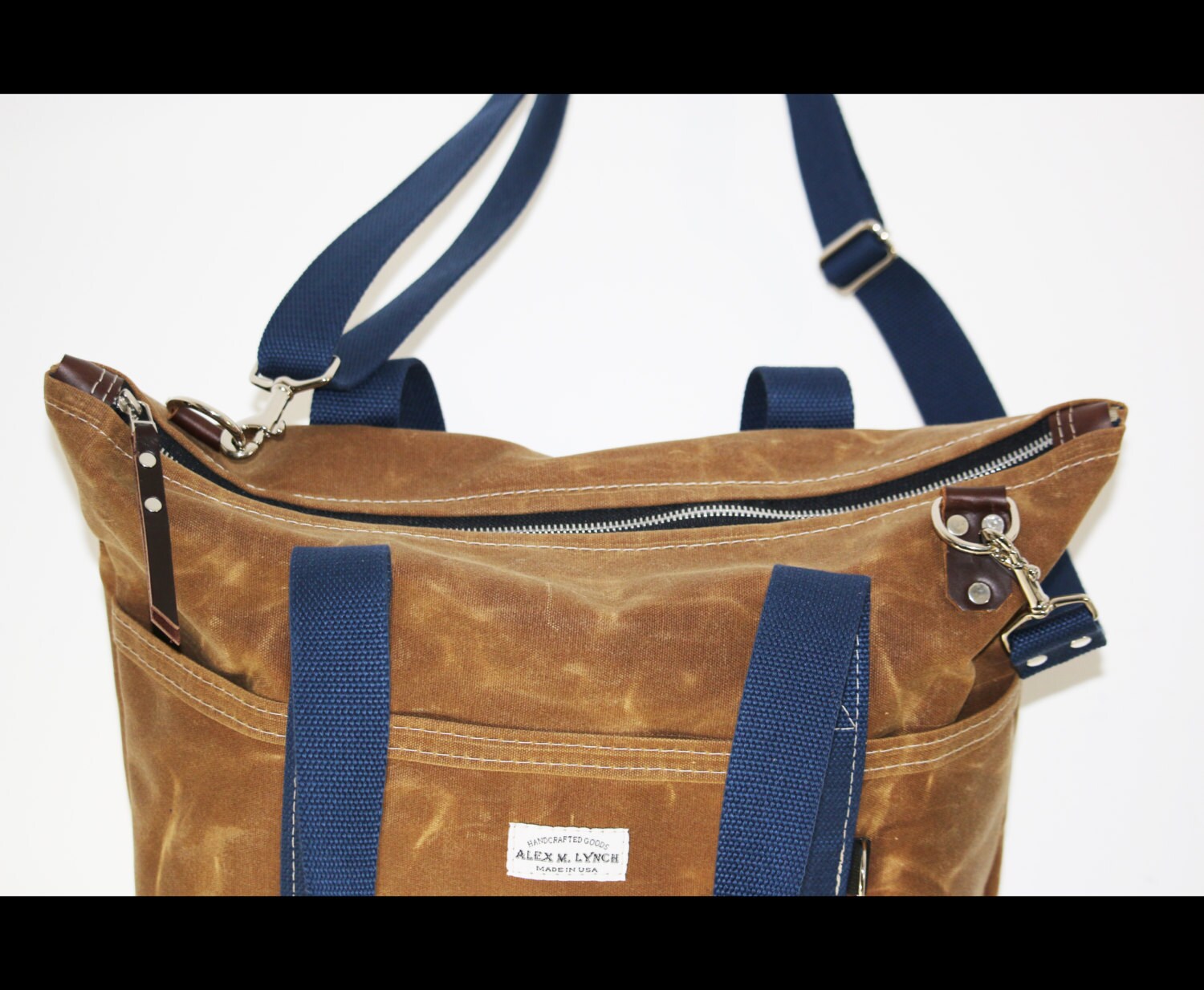 EXTRA LARGE Zippered Tote Bag - Heavy Waxed Canvas Everyday Tote ...