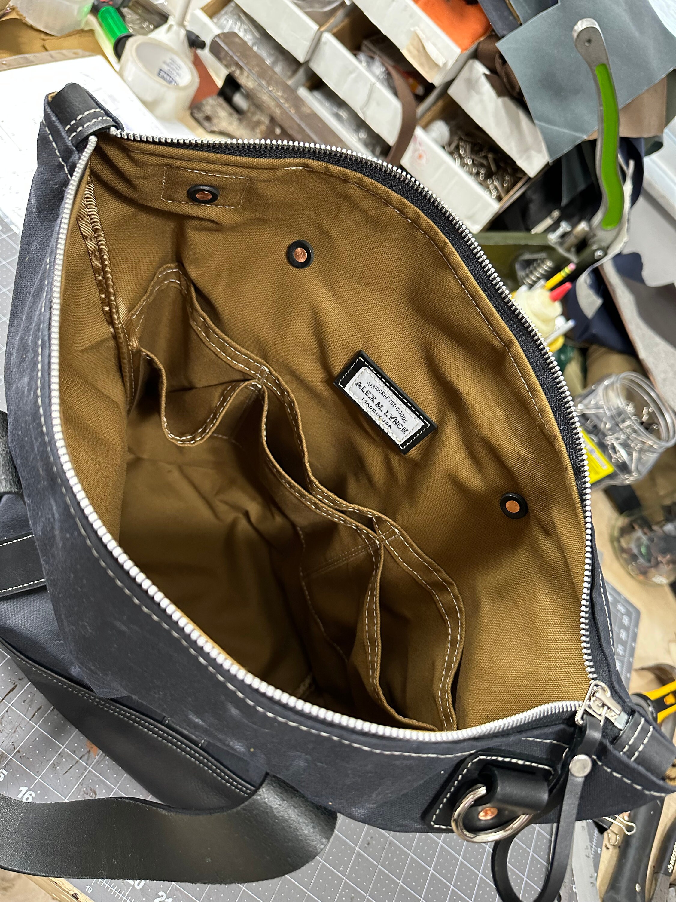 EXTRA LARGE Zippered Tote Bag - Heavy Waxed Canvas Everyday Tote ...