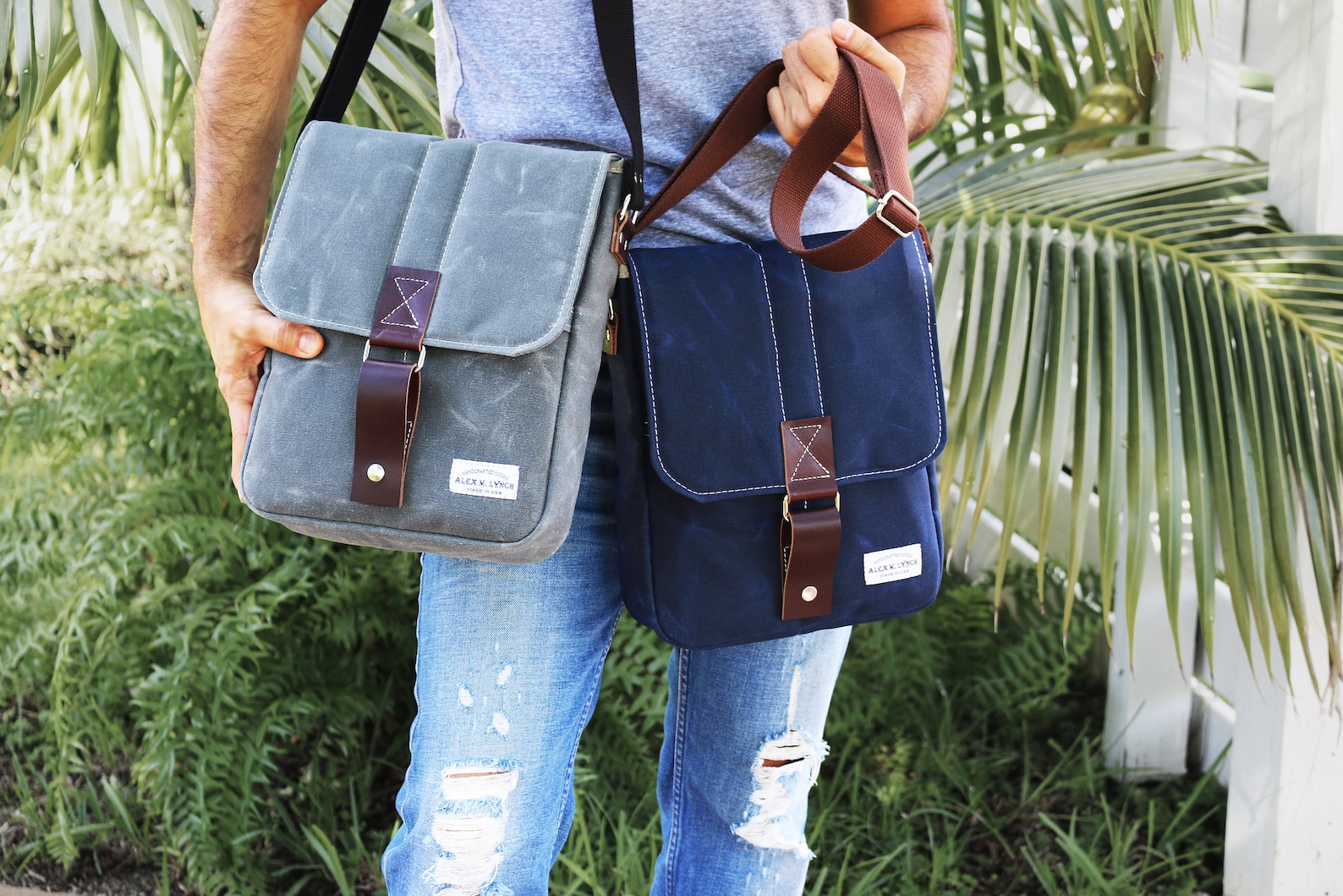 Vertical Messenger Travel Bag - Tablet Bag - Heavy Waxed Canvas Cross ...