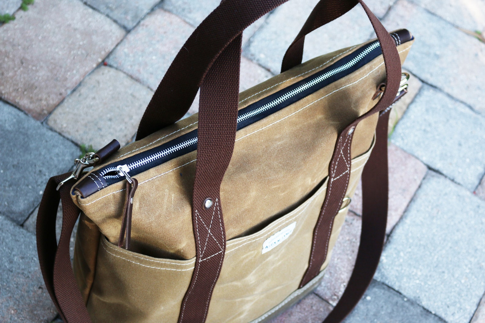 EXTRA LARGE Zippered Tote Bag Heavy Waxed Canvas Everyday | Etsy