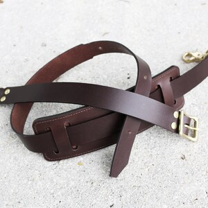 Adjustable Leather Shoulder Strap With Leather Pad - SOLID BRASS ...