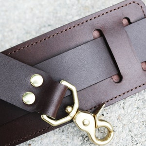 Adjustable Leather Shoulder Strap With Leather Pad - SOLID BRASS ...