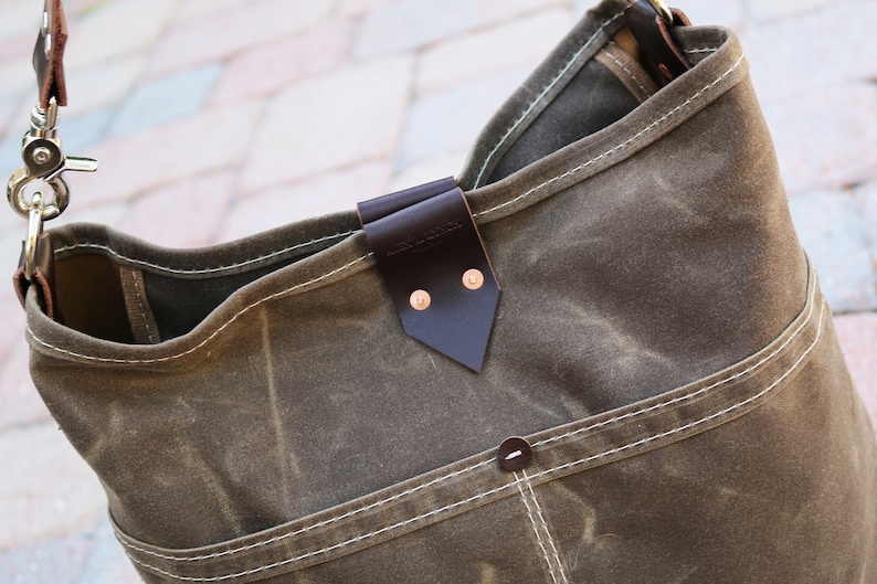 Waxed Canvas Hobo Bag Bucket Bag Casual Tote Bag Hobo | Etsy