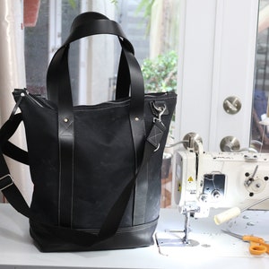 EXTRA LARGE Zippered Tote Bag - Heavy Waxed Canvas Everyday Tote ...