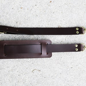 Adjustable Leather Shoulder Strap With Leather Pad - SOLID BRASS ...
