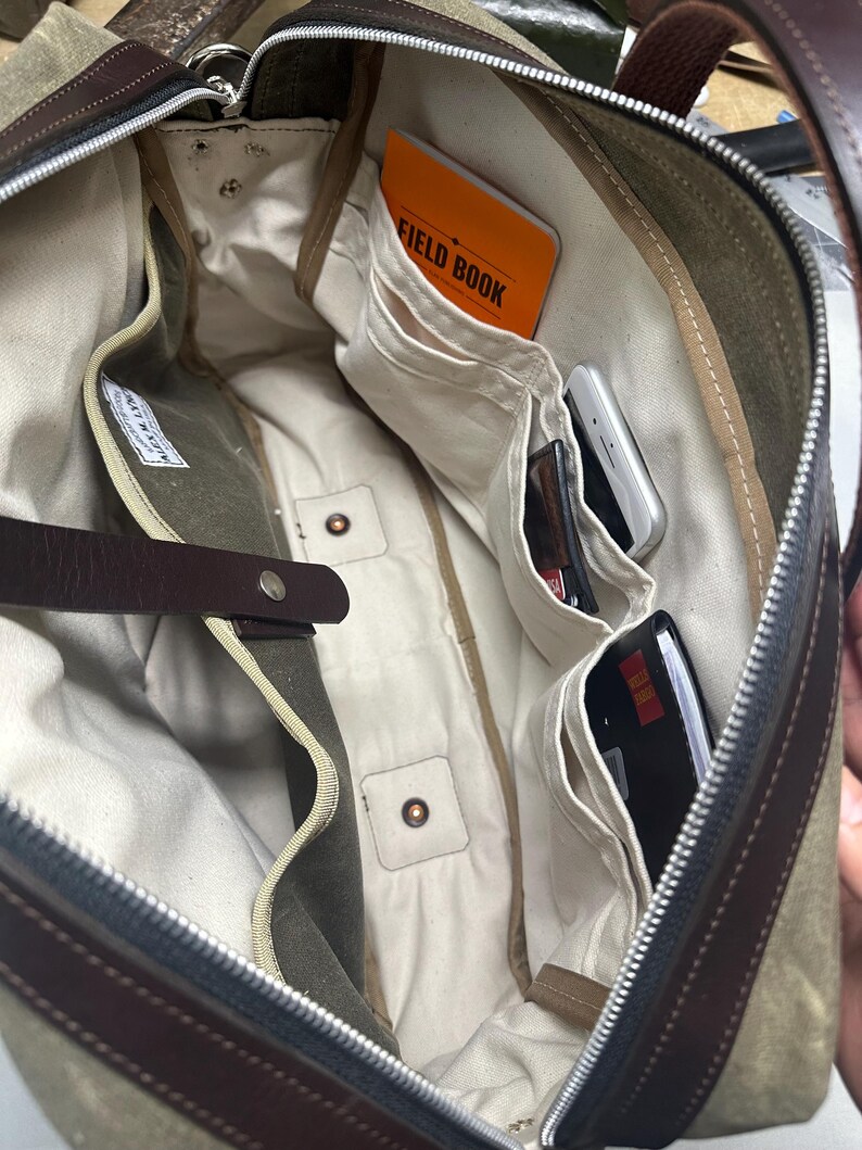 Borsa portadocumenti in tela cerata - realizzata a mano da Alex M Lynch ...