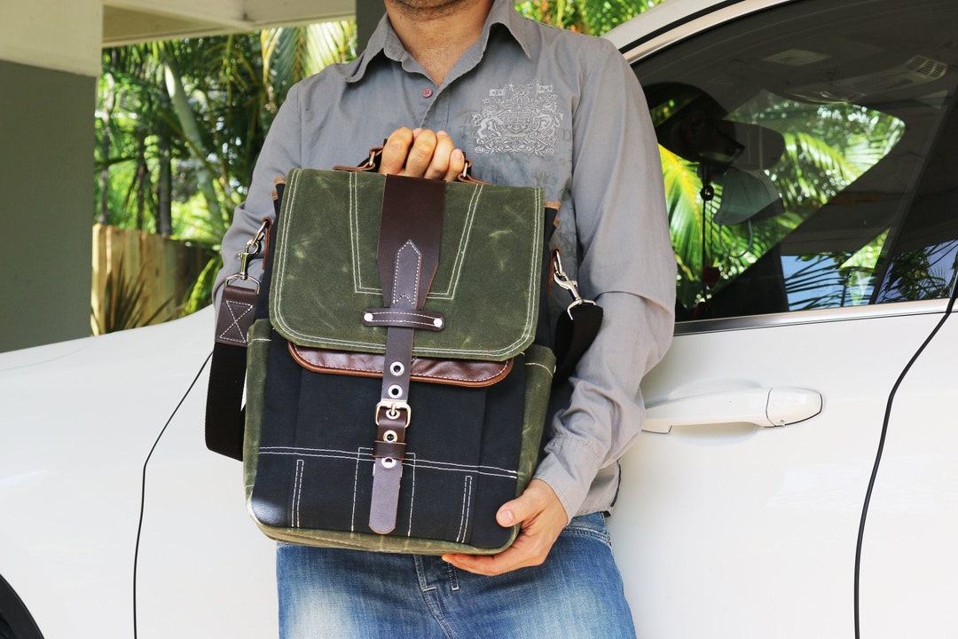 Vertical Laptop Messenger Bag - Convertible Messenger 010076 - Etsy