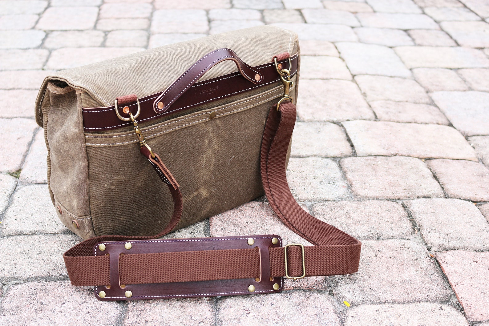 Waxed heavy Twill Messenger Mailbag handmade by Alex M Lynch | Etsy