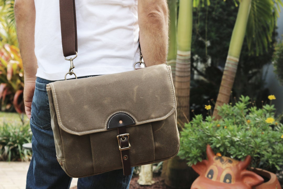 Small Messenger Mailbag - Waxed Heavy Twill - Handmade by Alex M Lynch ...