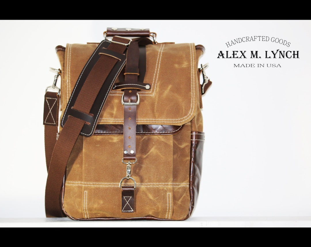 Vertical Laptop Messenger Bag - Leather Handle and Shoulder Pad ...