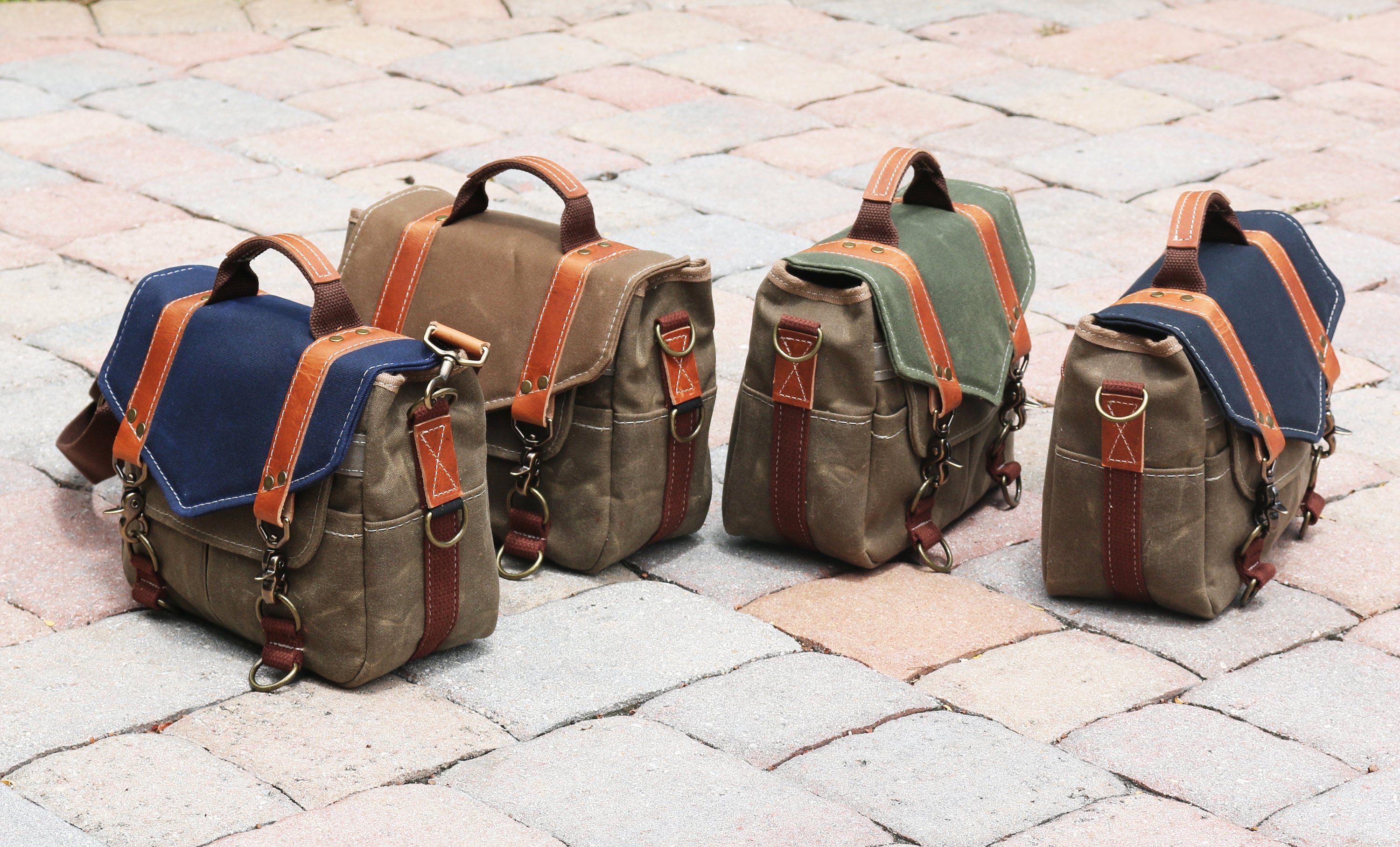 PETITE Waxed Canvas Small Messenger Bag - Cross Body Bag Handmade by ...