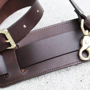 Adjustable Leather Shoulder Strap With Leather Pad - SOLID BRASS ...