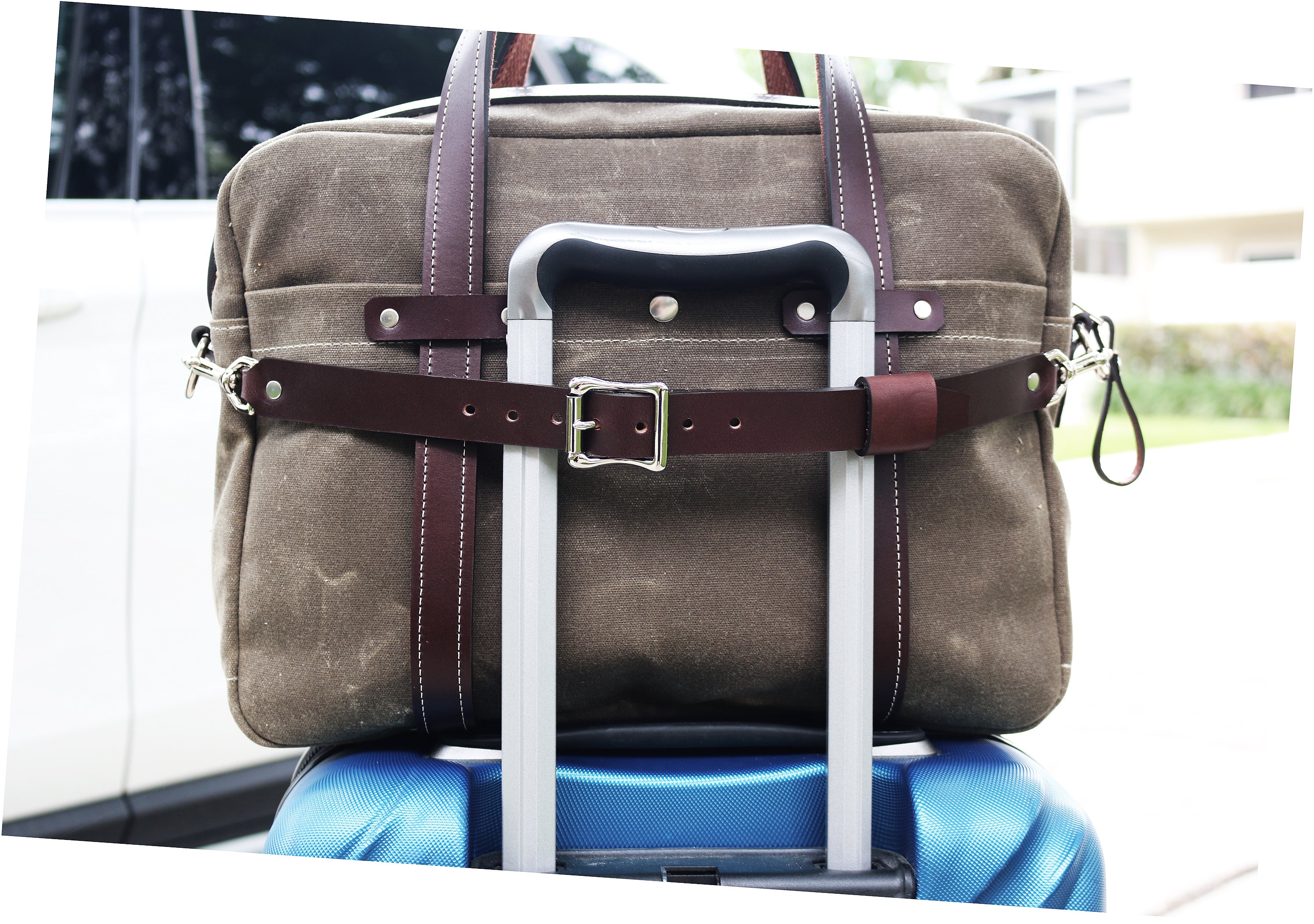 Luggage Leather Attachment for Bags - Adjustable - SOLID BRASS - 010150 ...