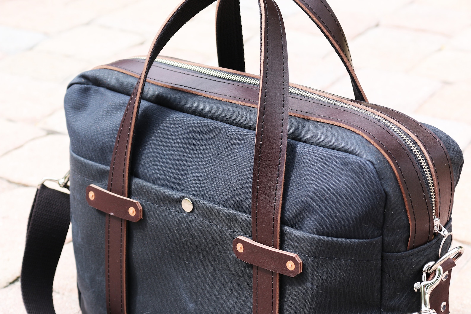 Waxed Canvas Briefcase Bag Handmade by Alex M Lynch 010279 - Etsy