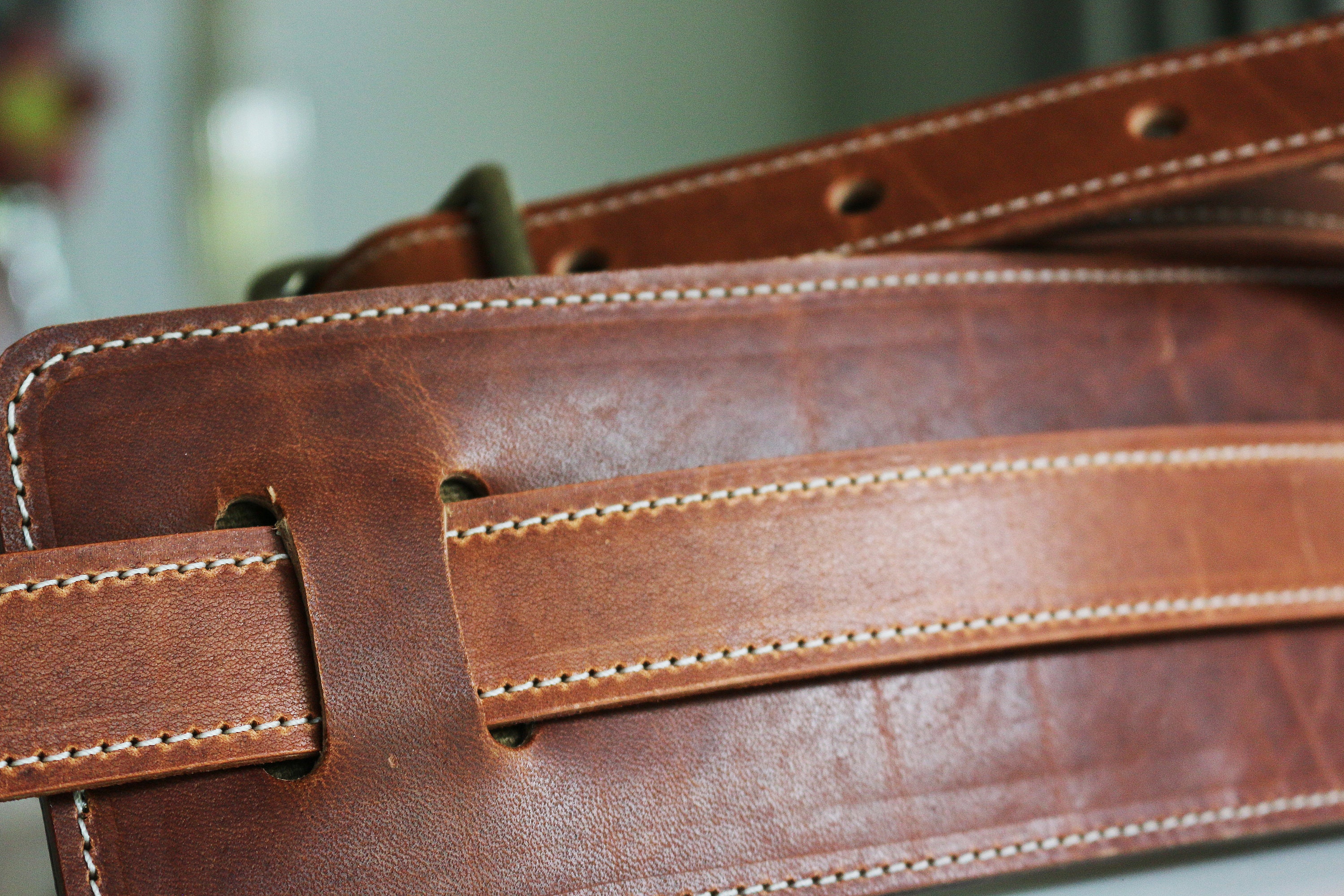 Horween Dublin Leather Adjustable Leather shoulder strap | Etsy
