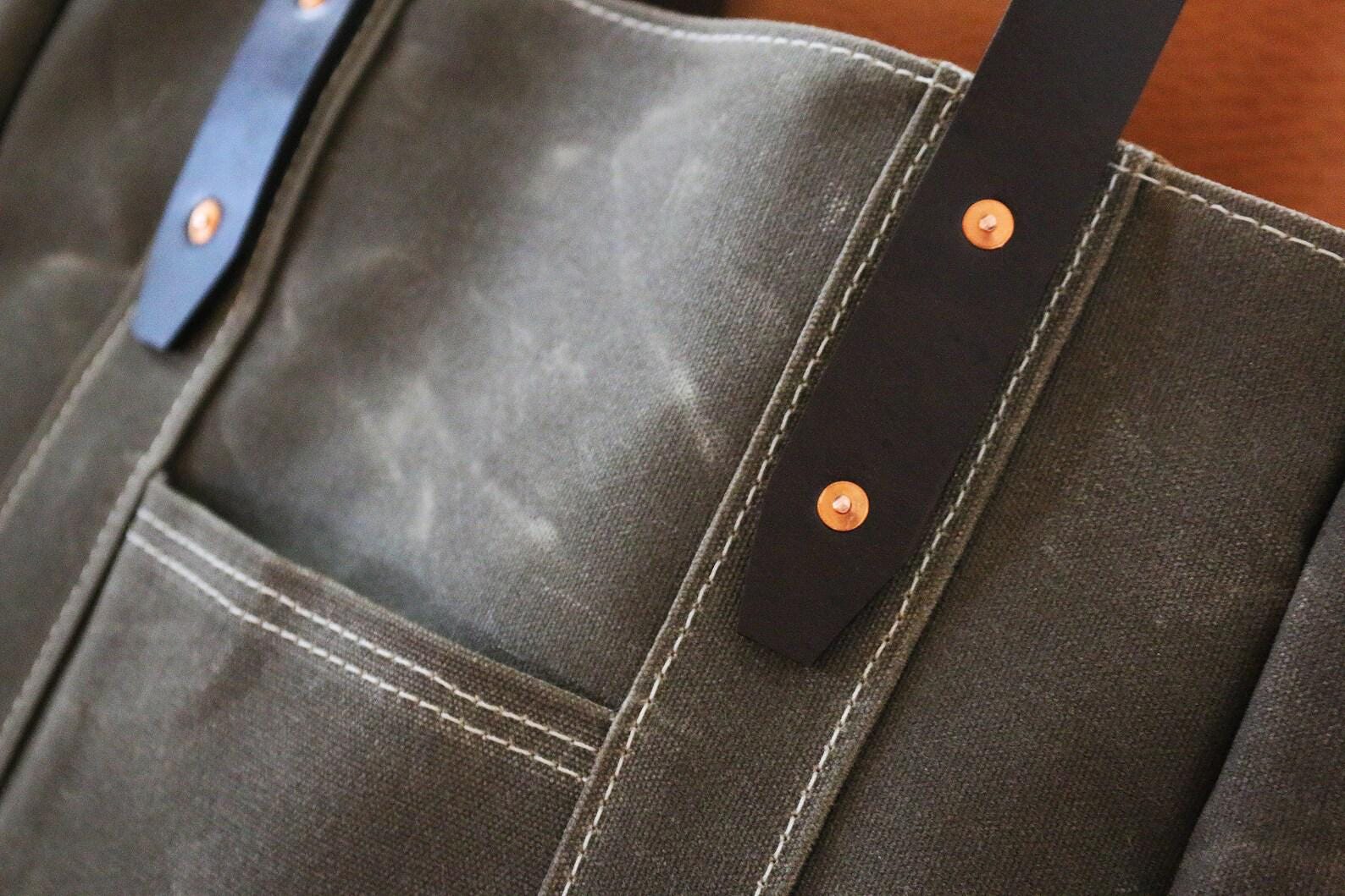 Large Tote - Heavy Weight Water Resistant and Genuine Leather Accents ...