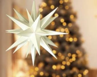12 White Gold Glitter Moravian Start Christmas Tree Topper - Etsy