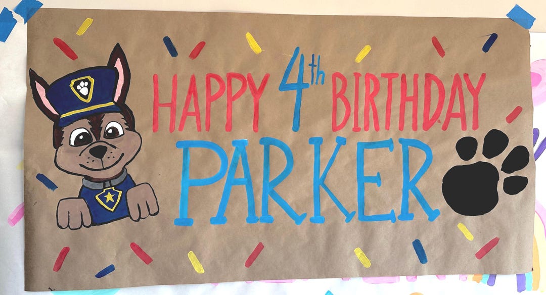 Paw Patrol Custom Birthday Banners - Etsy