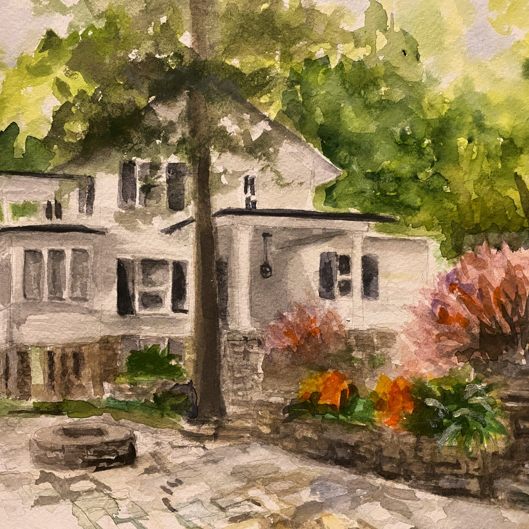 Watercolor Home Painting, Custom House Portrait, Watercolor Art ...