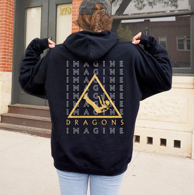 Imagine Dragon Hoodie, Vintage Imagine Dragon Sweatshirt, Imagine ...