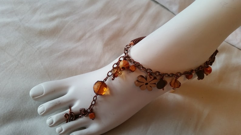 Chain Toe Ring and Ankle Bracelet Combo Charm Anklet Gift | Etsy